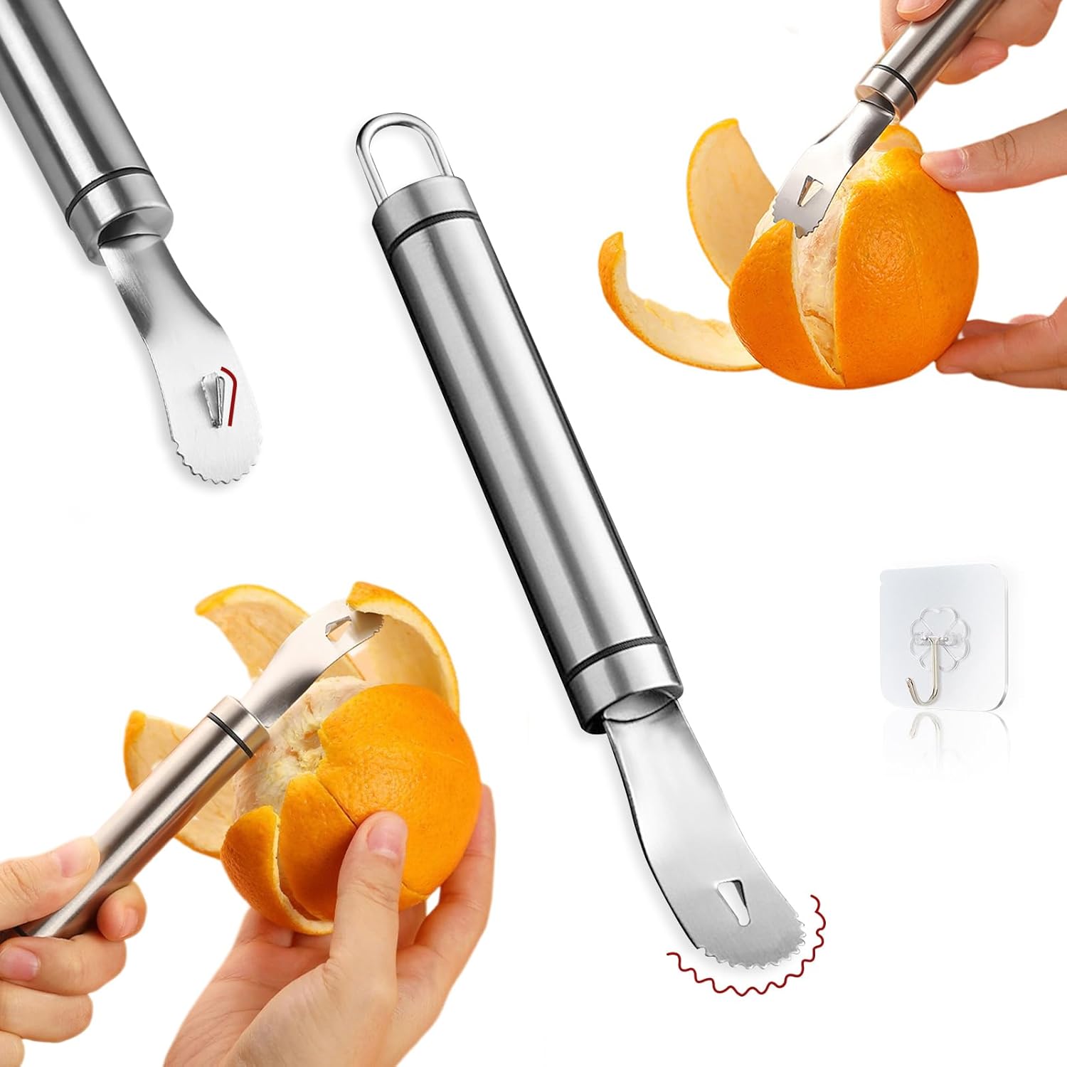 Amazon.com: CEDIDJAC Stainless Steel Orange Peeler，with Handle Orange ...
