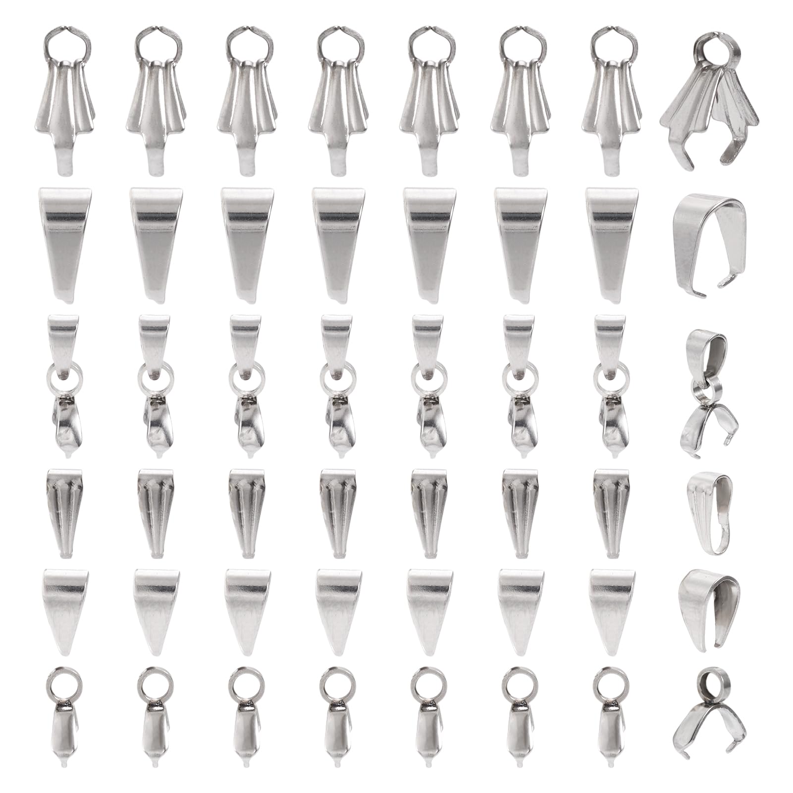 Amazon.com: Pandahall 60Pcs Stainless Steel Ice Pick Pinch Bails ...