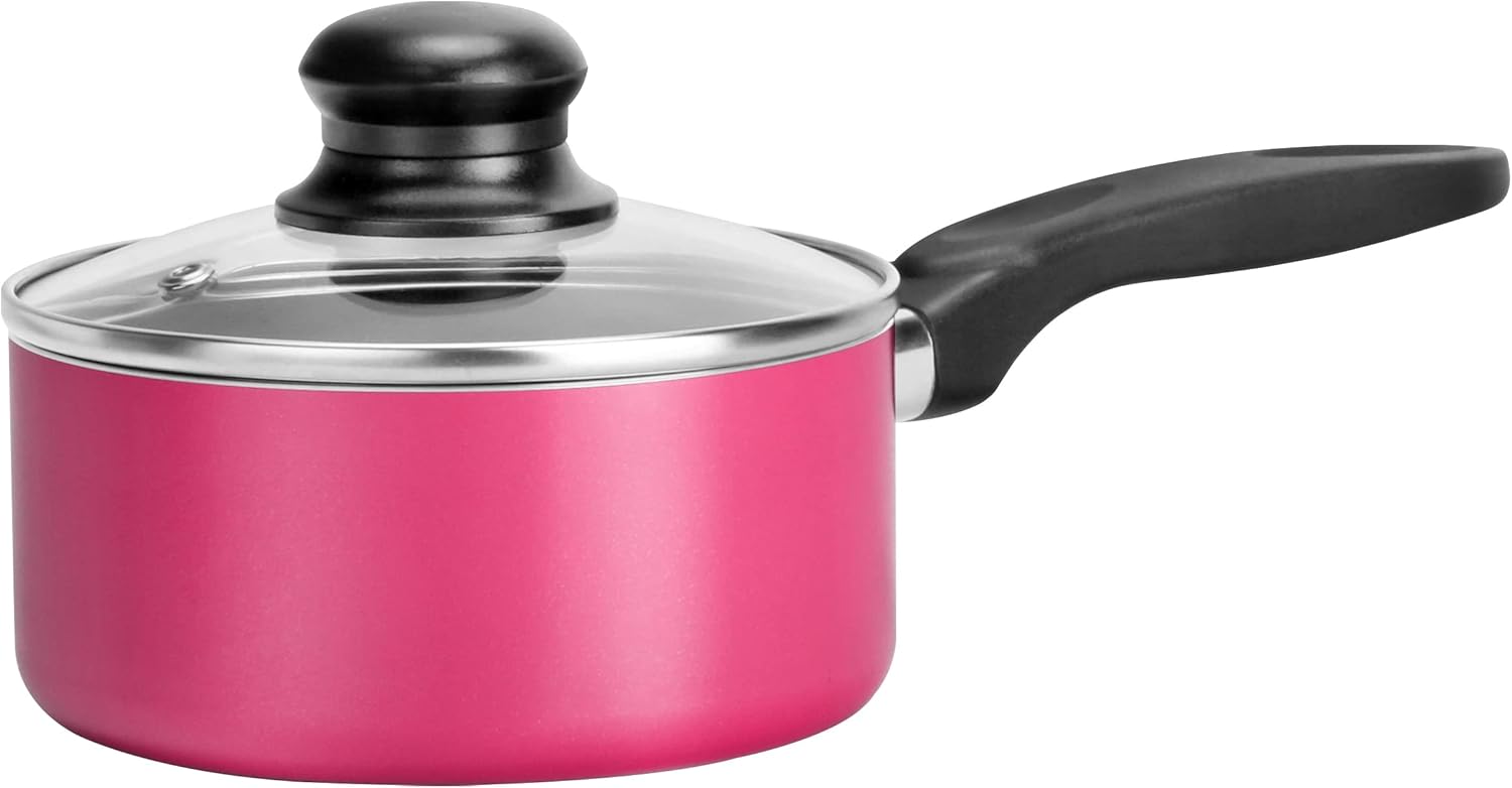 Amazon.com: NutriChef Pink Saucepot W/Lid - Stylish 0.89qt Ceramic ...