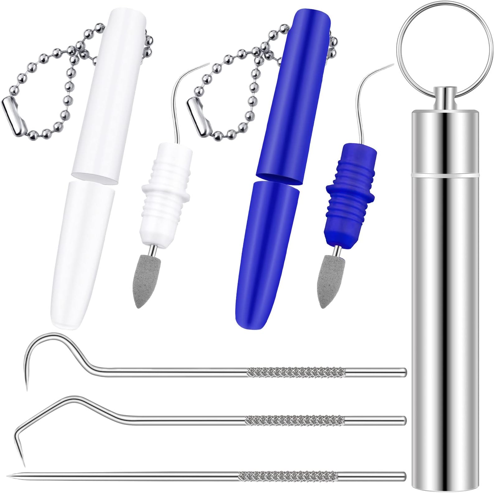 Amazon.com: 4pcs Teeth Stain Remover Travel Picks Mini Holder Reusable ...