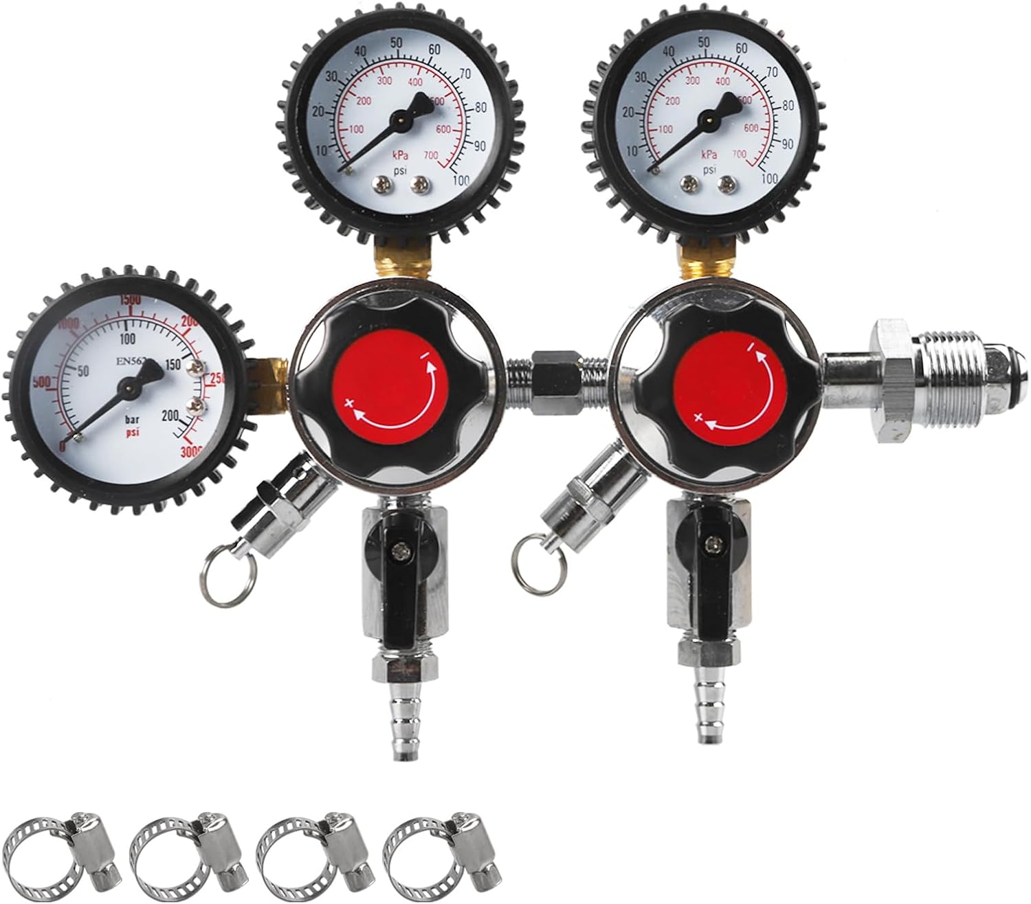 Amazon.com: LUCKEG Triple Guage Nitrogen Regulator - Draft Beer ...