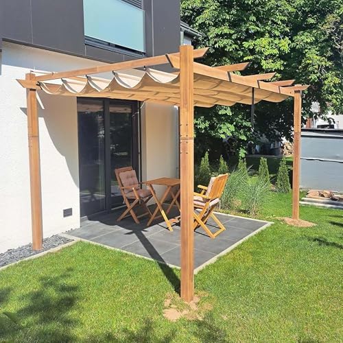 Amazon.com: PURPLE LEAF 10' x 13' Outdoor Retractable Pergola with Sun ...