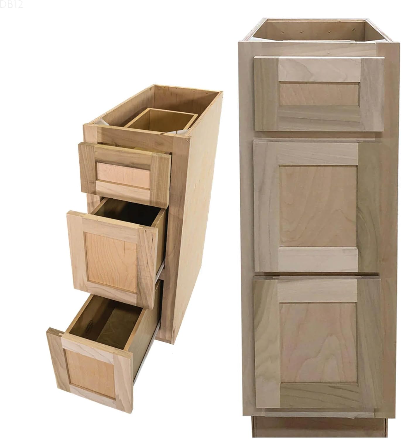 Amazon.com: Unfinished Poplar Drawer Base Cabinet | 12-Inch Width | 34 ...