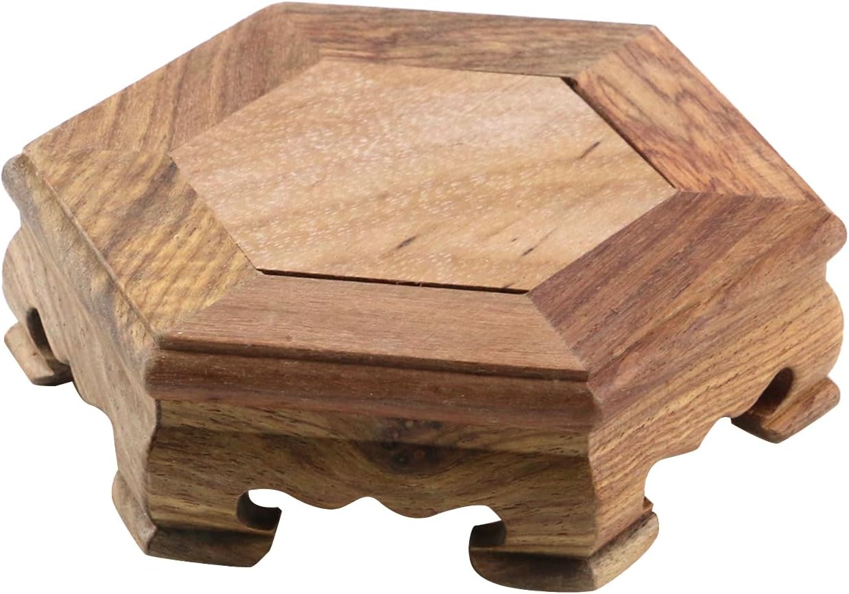 Amazon.com: WDONAY Wooden Display Stand Base 4.65" x 1.38" Hexagonal ...