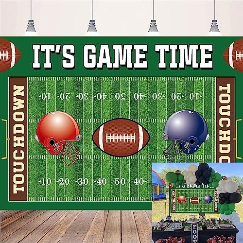 Amazon.com : Football Backdrop It's Game Time Party Backdground ...