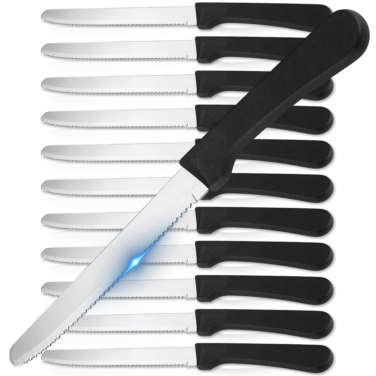 ReaNea Steak Knives Set of 12, Steak Knife with Serrated Edge,Stainless ...