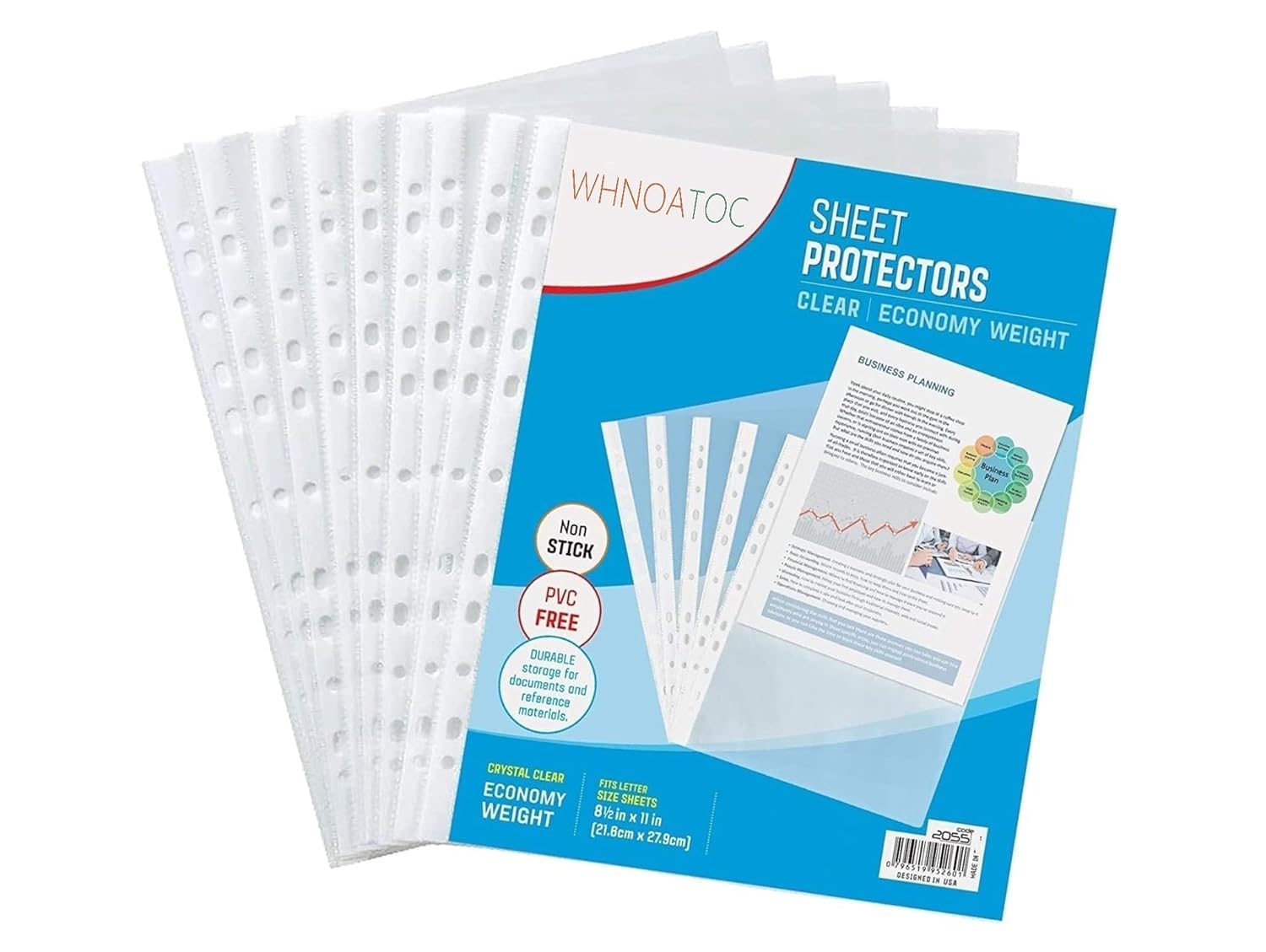 WHNOATOC 20 Pack 200 Micron Sheet Protectors, Plastic Clear Folder ...