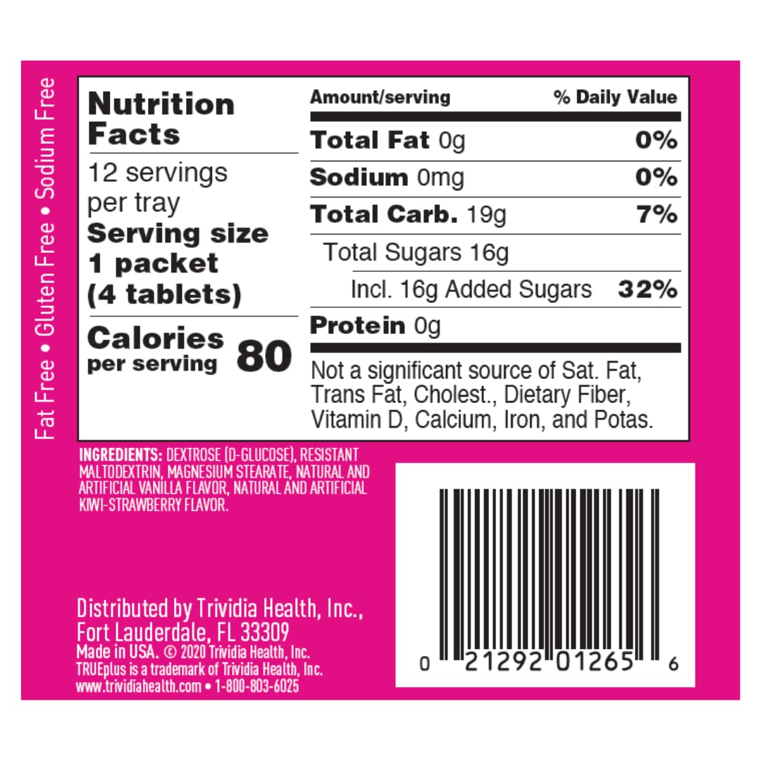 Snapklik.com : TRUEplus Soft Tabs Glucose Tablets 12 Packs 48 Tabs