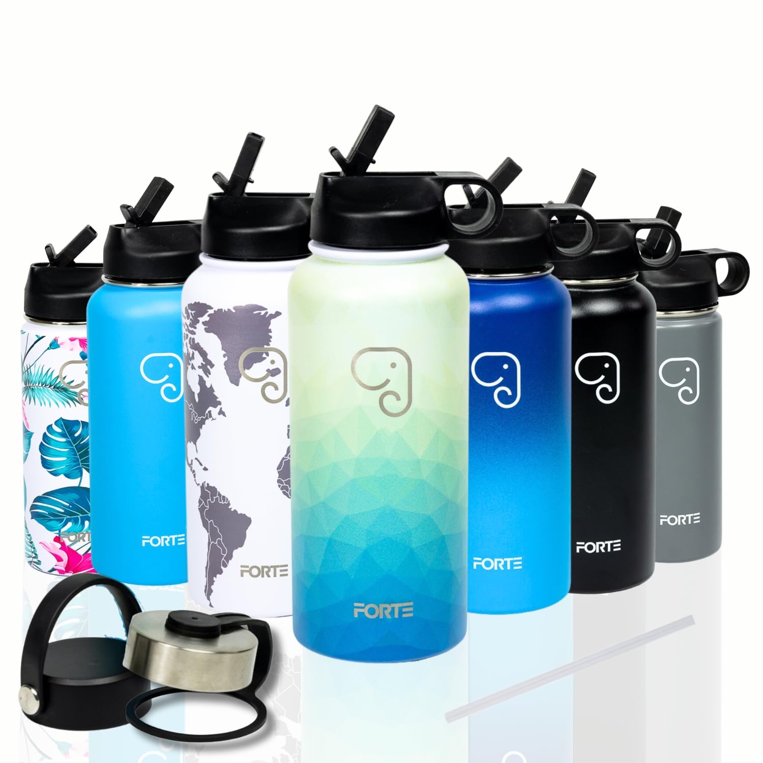 Snapklik.com : FORTE Insulated Stainless Steel Water Bottle - Reusable ...