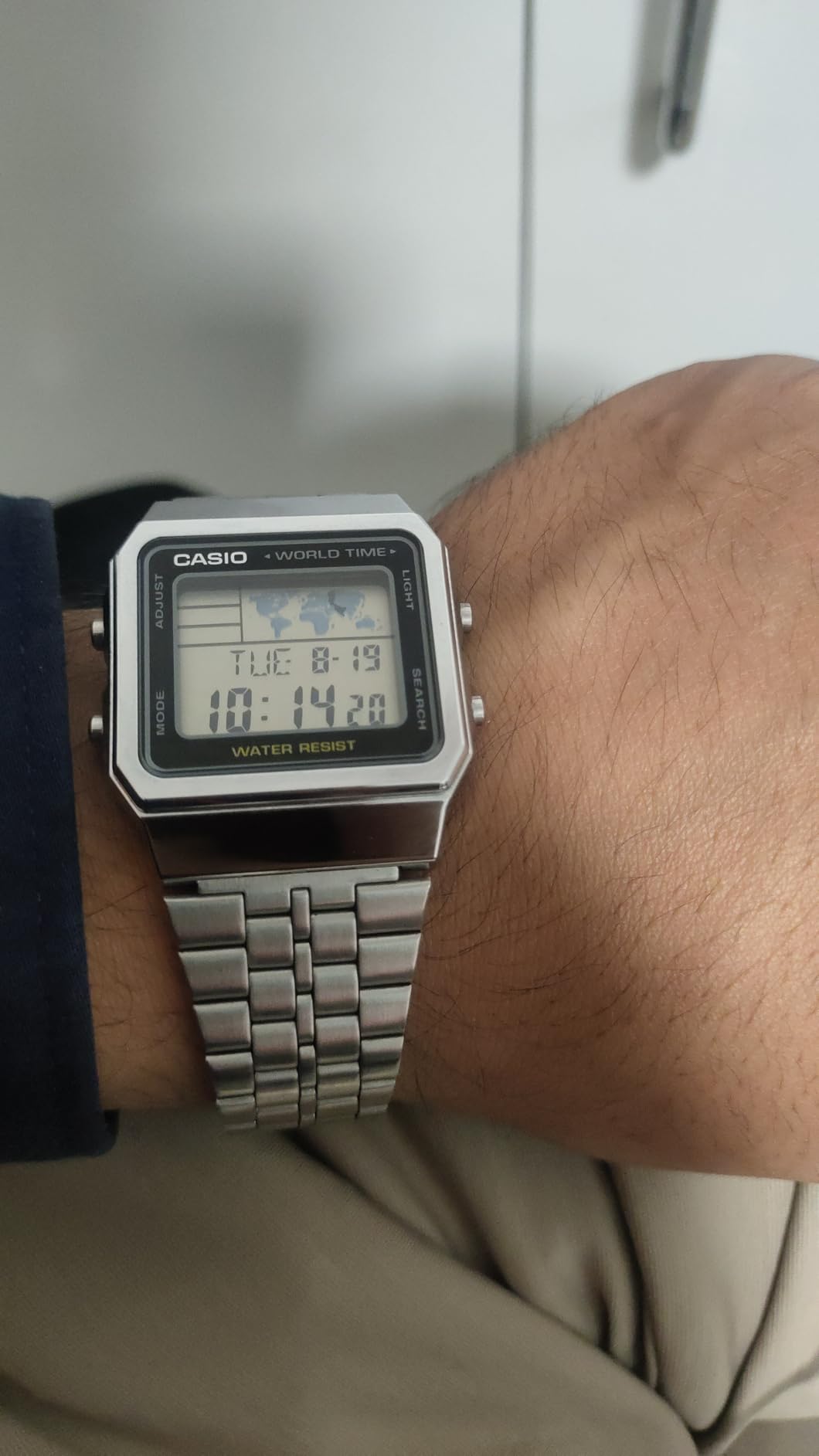 Casio Unisex Vintage A500WA-1DF Black Digital Dial Silver Stainless ...