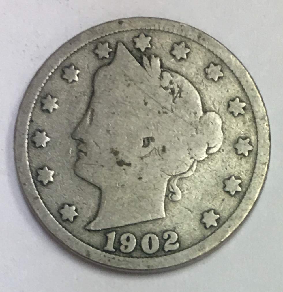 Amazon.com: 1902 Liberty Head Nickel Average Circulated 5c G-VG ...