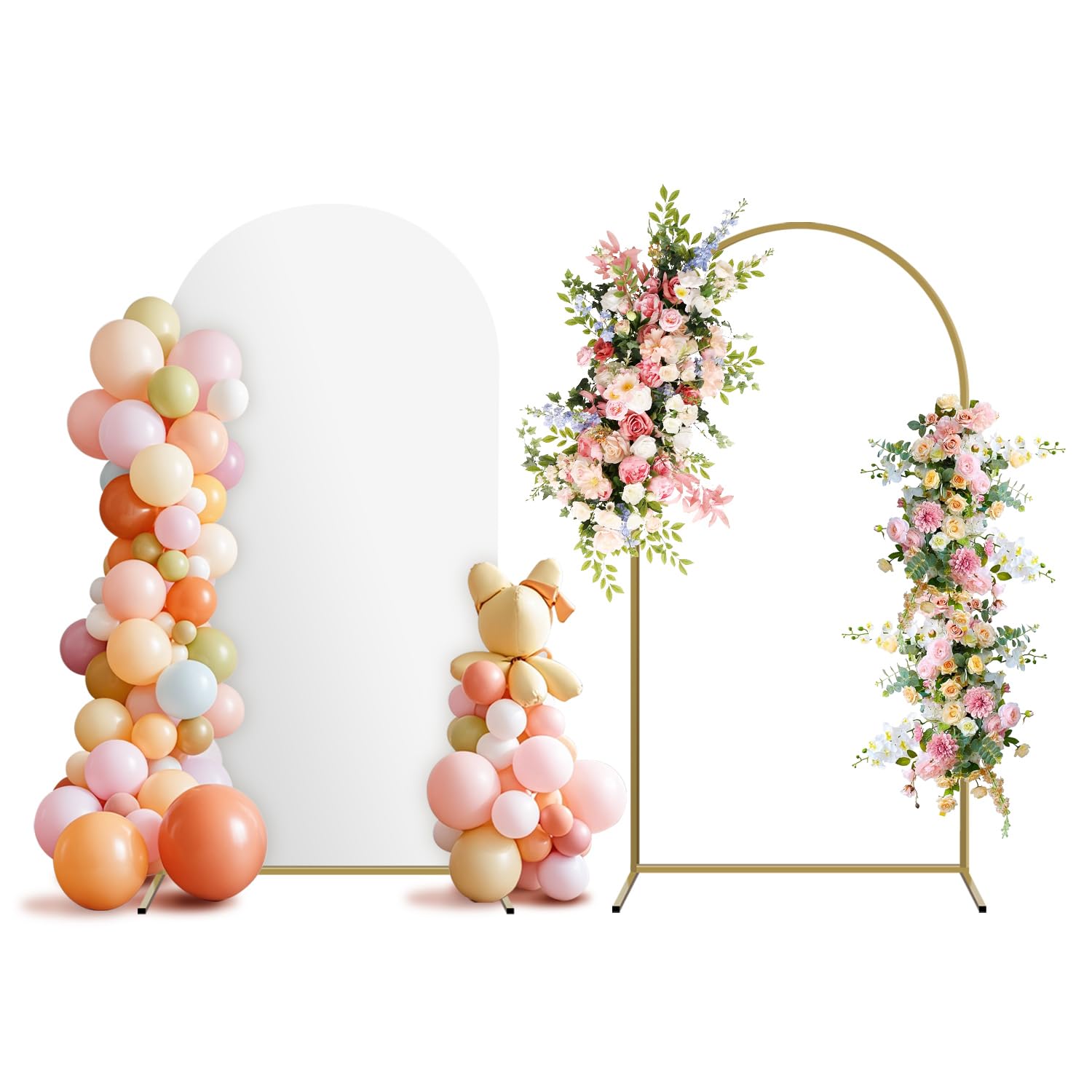 Amazon.com: Holldoor Arch Backdrop Stand and Cover Set, Metal Balloon ...