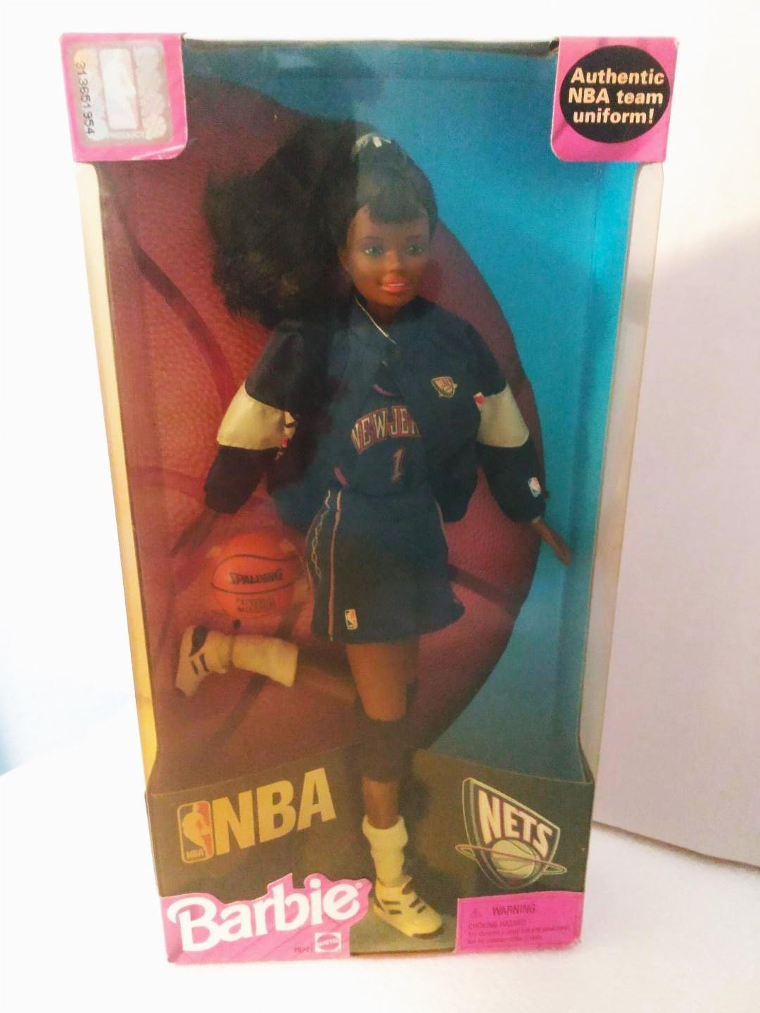 Amazon.com: Mattel New Jersey Nets NBA African-American Barbie Doll ...