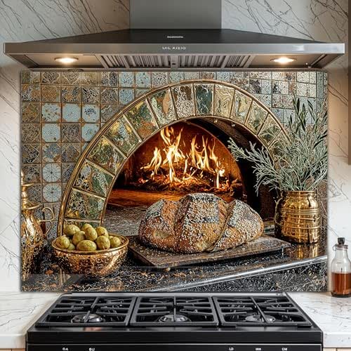 Amazon.com: Tempered Glass Backsplash for Kitchen - Easy to Clean ...