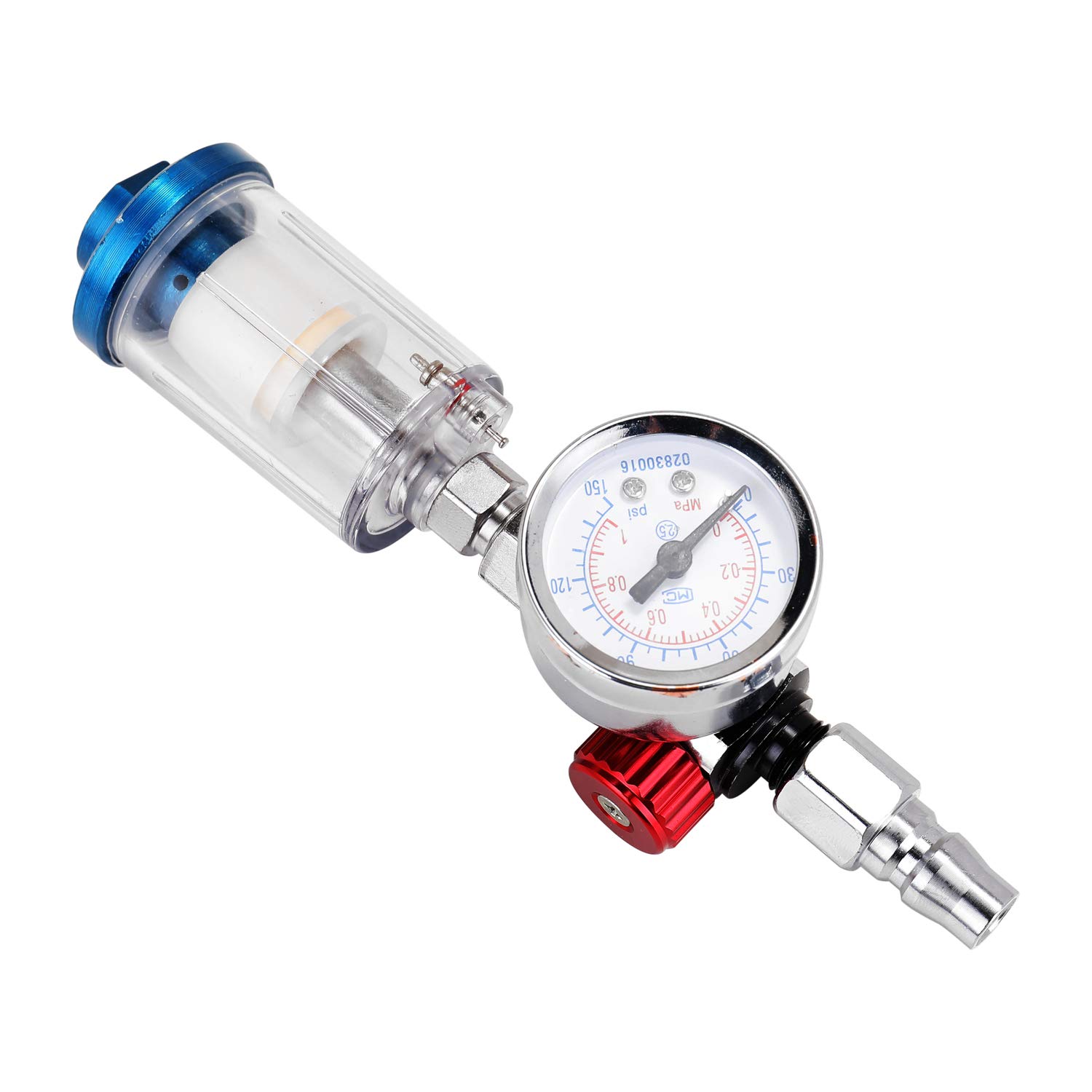 Buy Decdeal HVLP Spray Air Regulator Pressure Gauge 1/4" Mini Inline ...