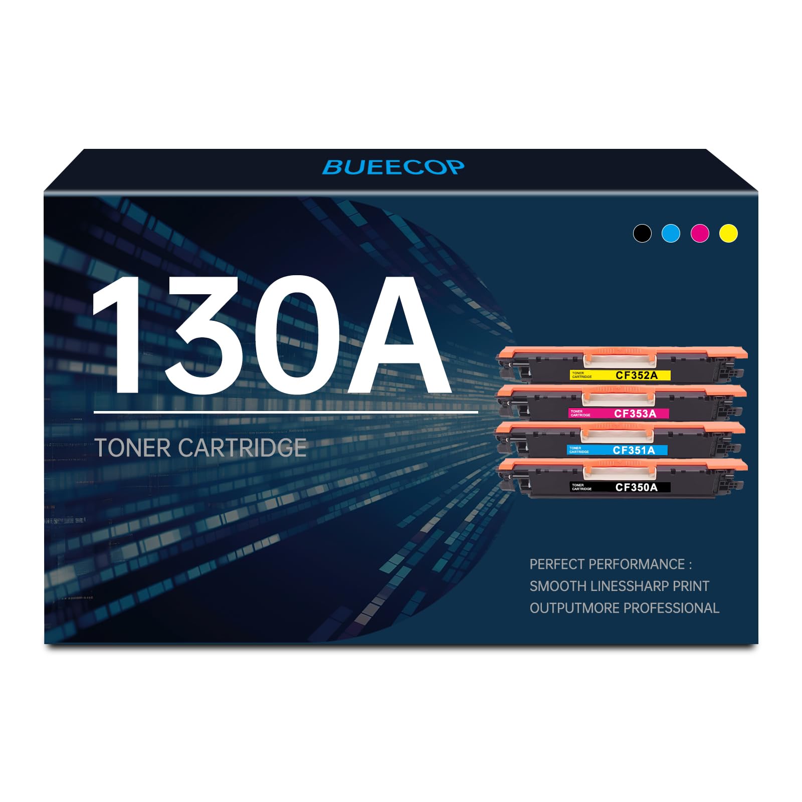 Amazon.com: 4 Pack Toner Cartridges |130A Black Cyan Magenta Yellow for ...