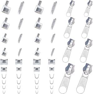 Amazon.com: Platinum 48-Piece Metal Zipper Repair Accessories Set - DIY ...