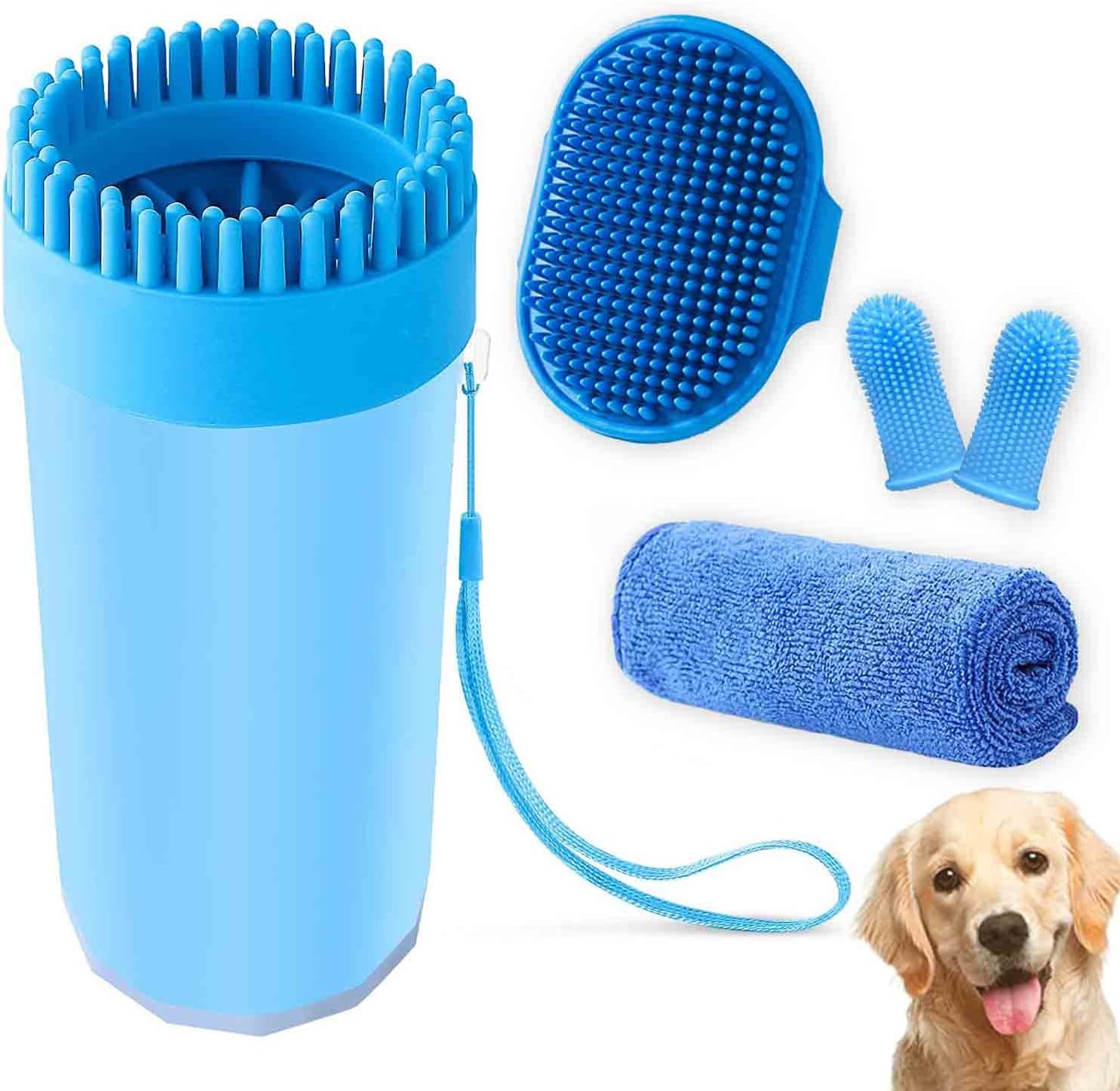 Baoswi 5 Pack Dog Paw Cleaner Set Large Dog Cleaner 2 in 1 Silicone Dog ...