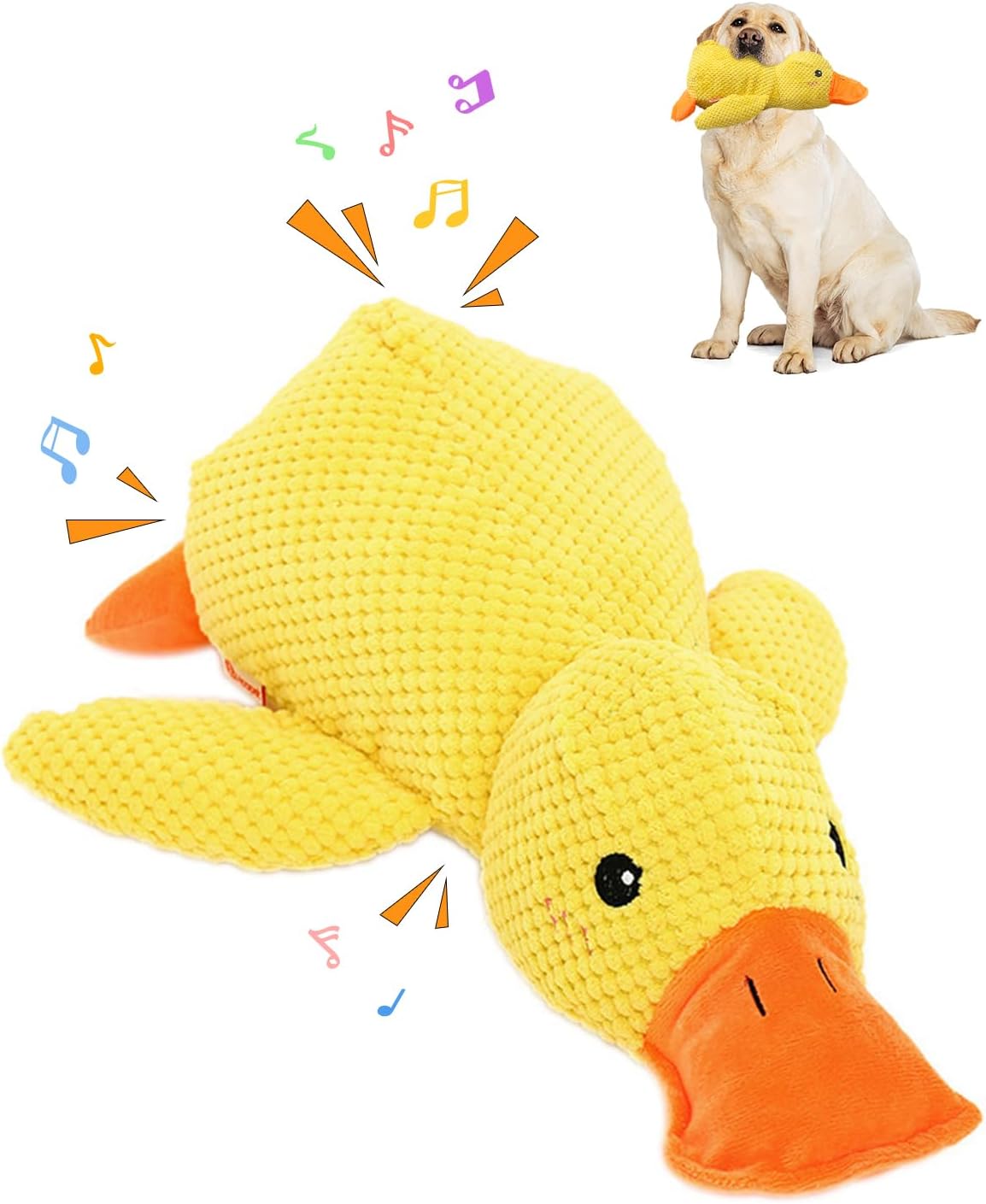 3 Pieces Dog Calming Duck Dog Toy - Yellow Plush Duck Dog Chew Toy ...