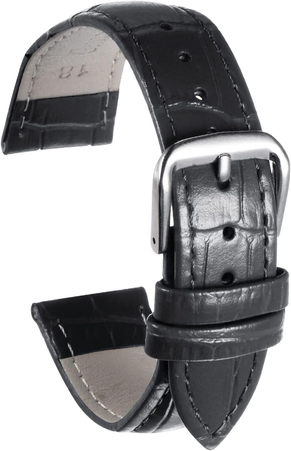 Amazon.com: uxcell Leather Watch Band Embossed Alligator Pattern ...