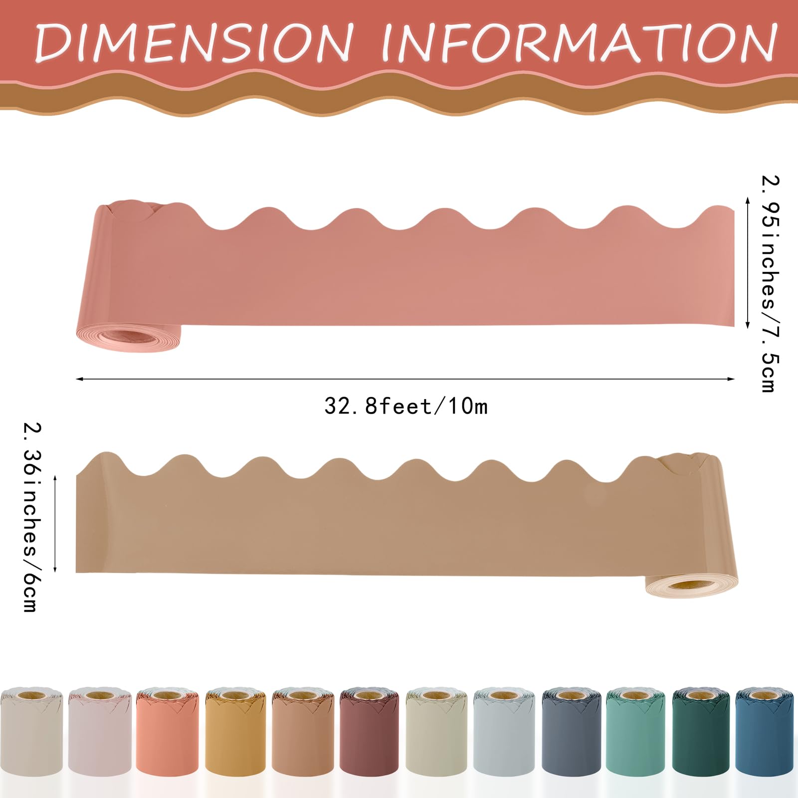 Snapklik.com : Elcoho 12 Rolls 393.6 Feet Scalloped Bulletin Board ...