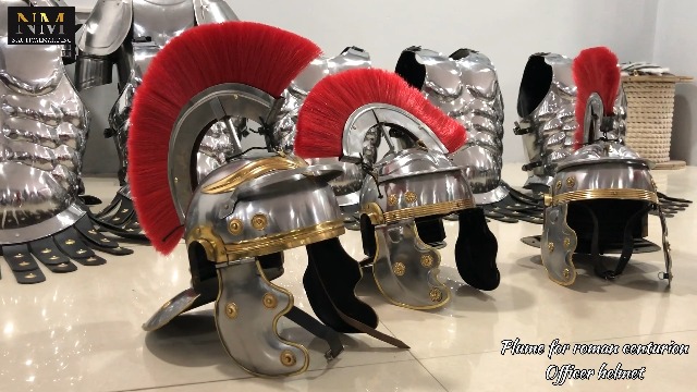 Watch RED Plume Black Crest Brush Natural Horse Hair Roman Helmet on ...