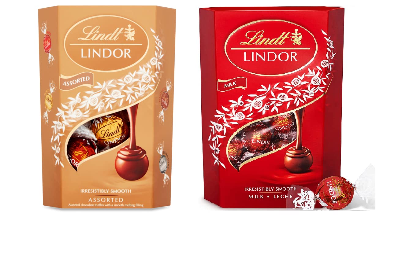 Lindor Variety Pack Smooth Assorted & Milk Truffles Chocolate 337g Pack ...