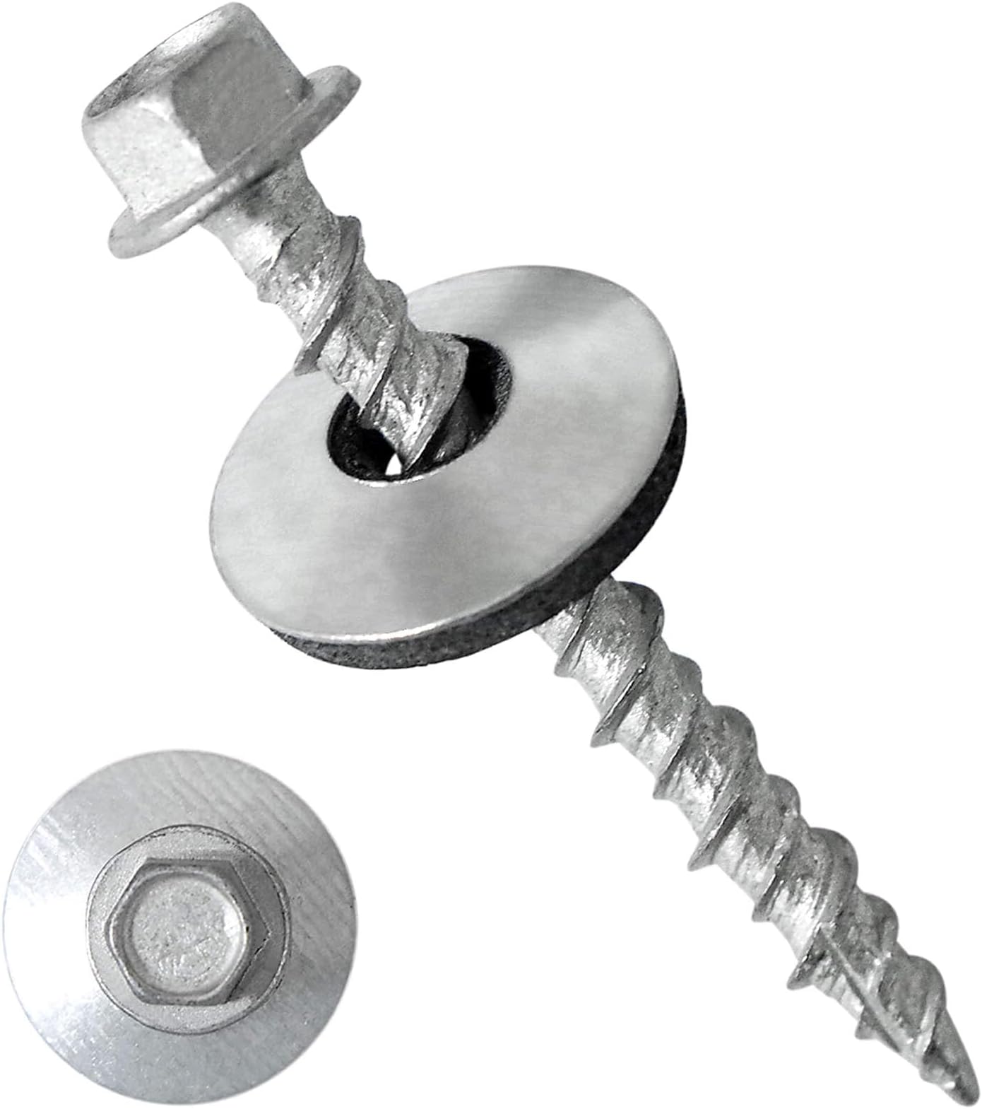 Amazon.com: #10 x 1-1/2 Hex Washer Head Metal Roof Screw *(Multiple Sizes in Listing)* Self ...