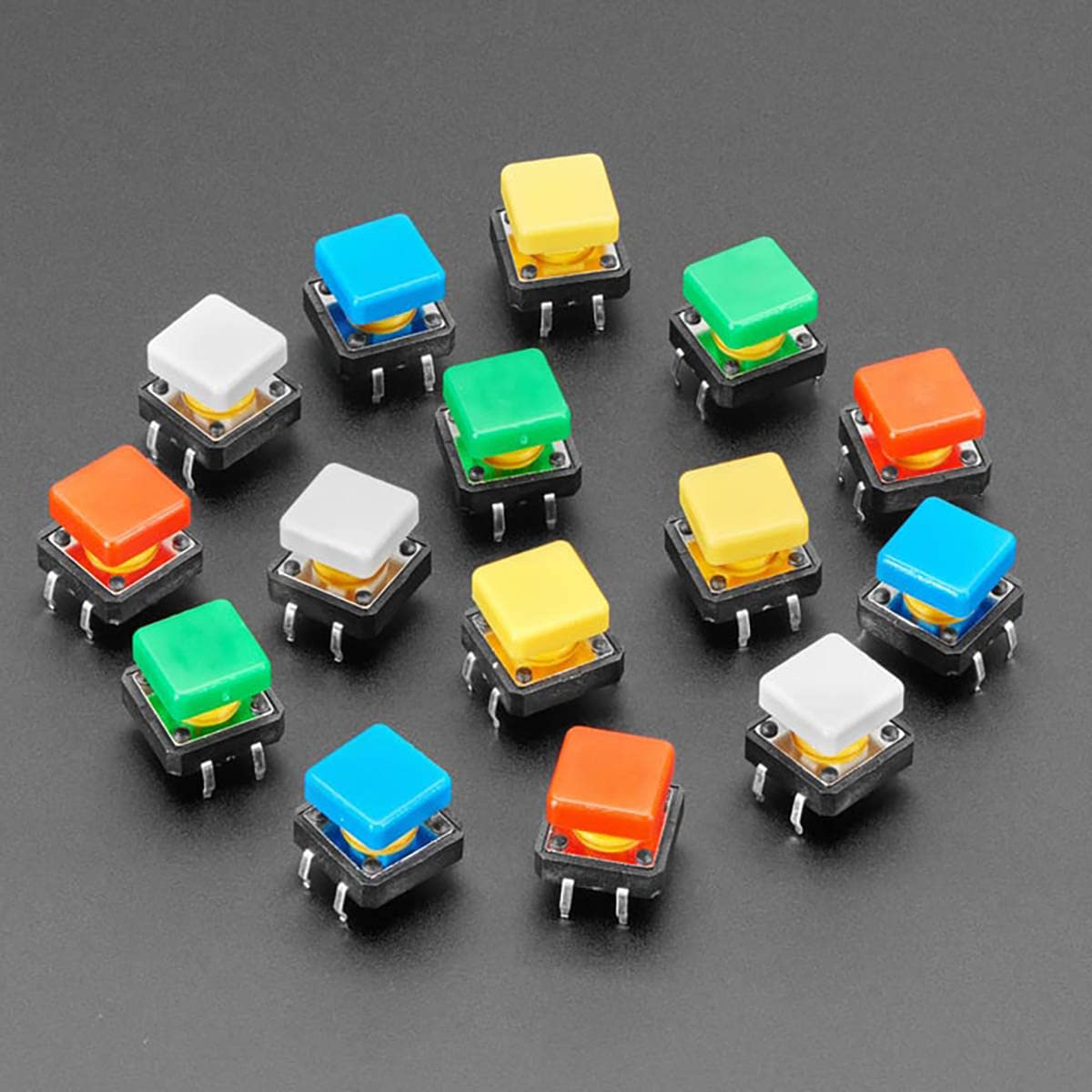 Snapklik.com : Adafruit Colorful Square Tactile Button Switch Assortment