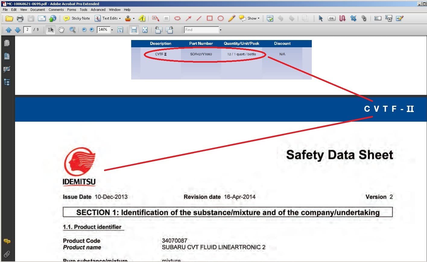 Amazon.com: Idemitsu CVT Transmission Fluid Type SB2-1qt CVTF II ...