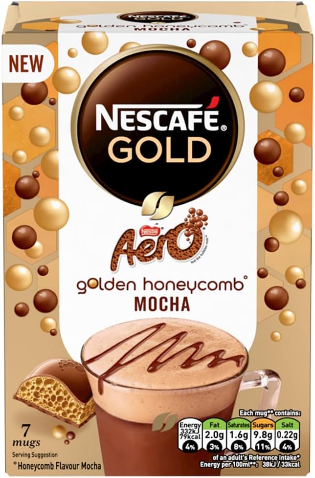 Nescafé Gold Aero Golden Honeycomb Mocha 7 x 19g (133g) : Amazon.co.uk: Grocery