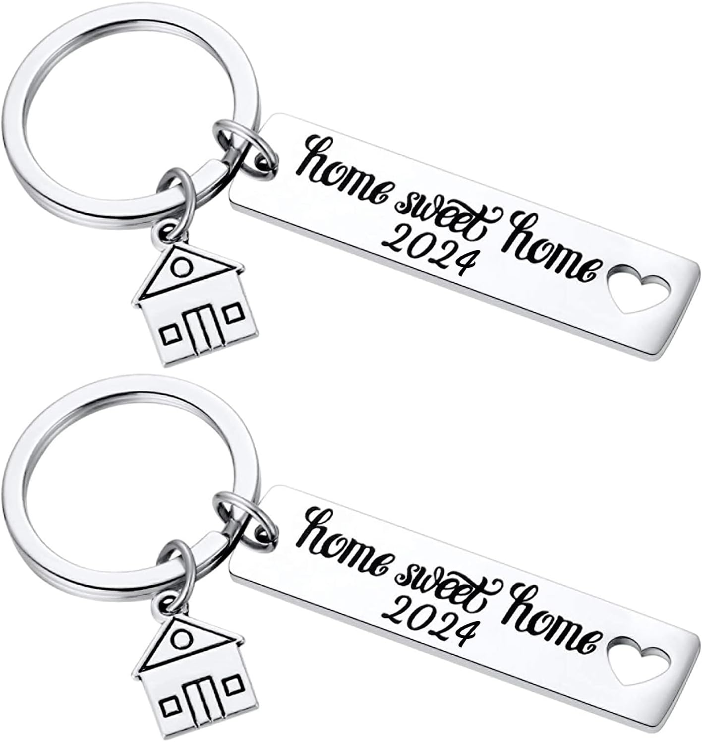 2PCS 2024 Home Sweet Home Key Chain Housewarming Presents, New ...