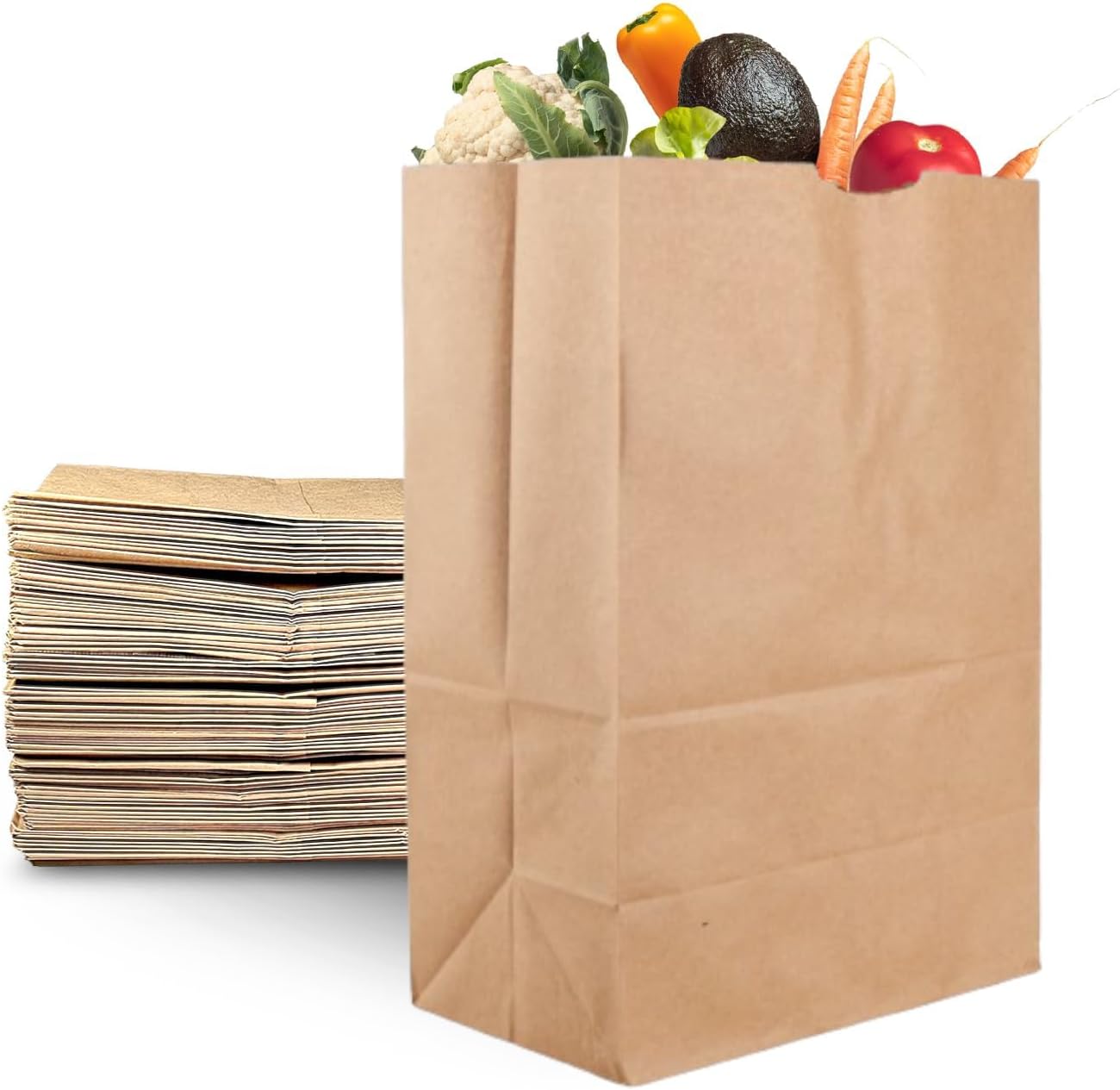 Amazon.com: PrimeSaver Paper Grocery Bags - Brown Paper Grocery Bags 12 ...