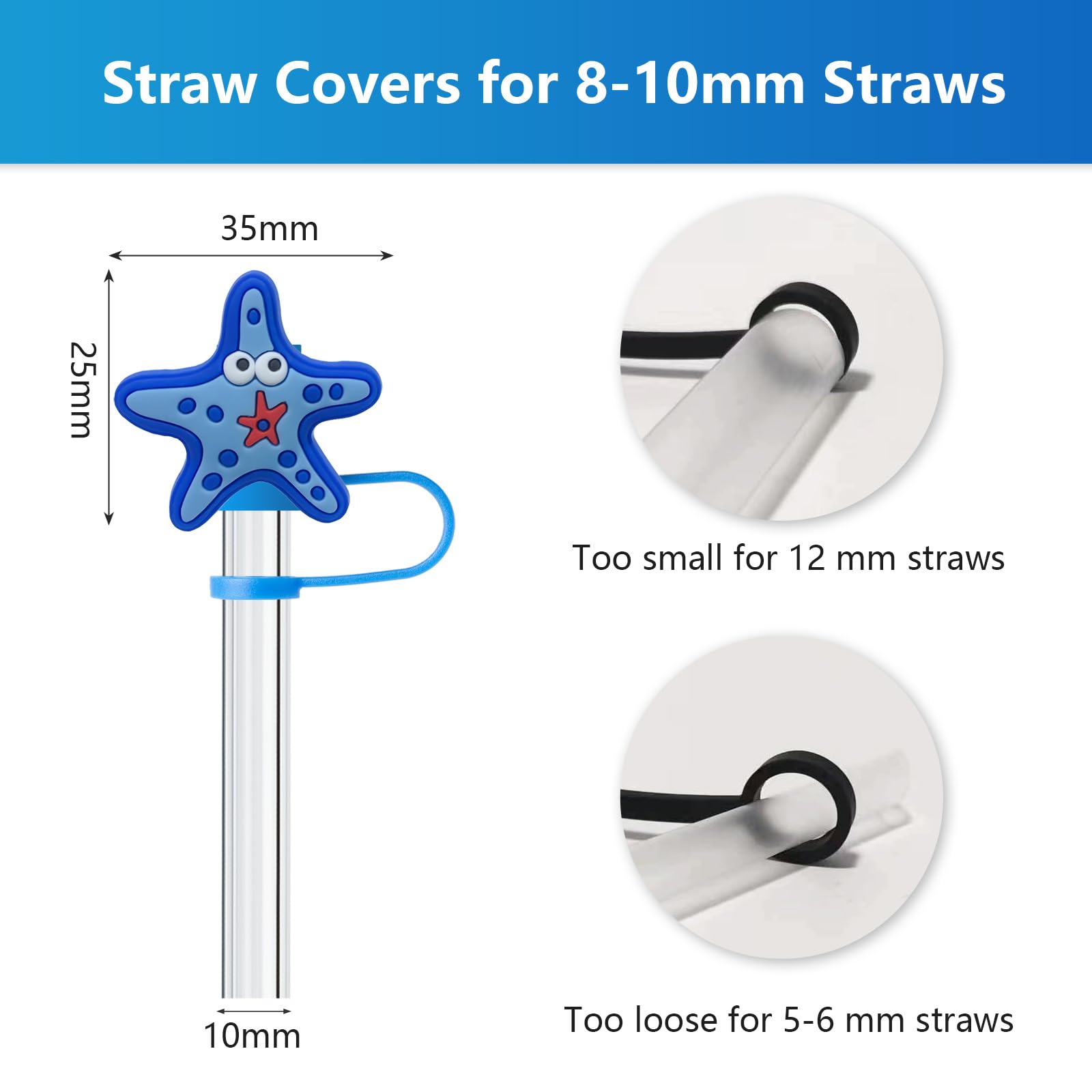 Snapklik.com : Hawaiian Straw Toppers, 6PCS 10mm Ocean Animal Straw ...