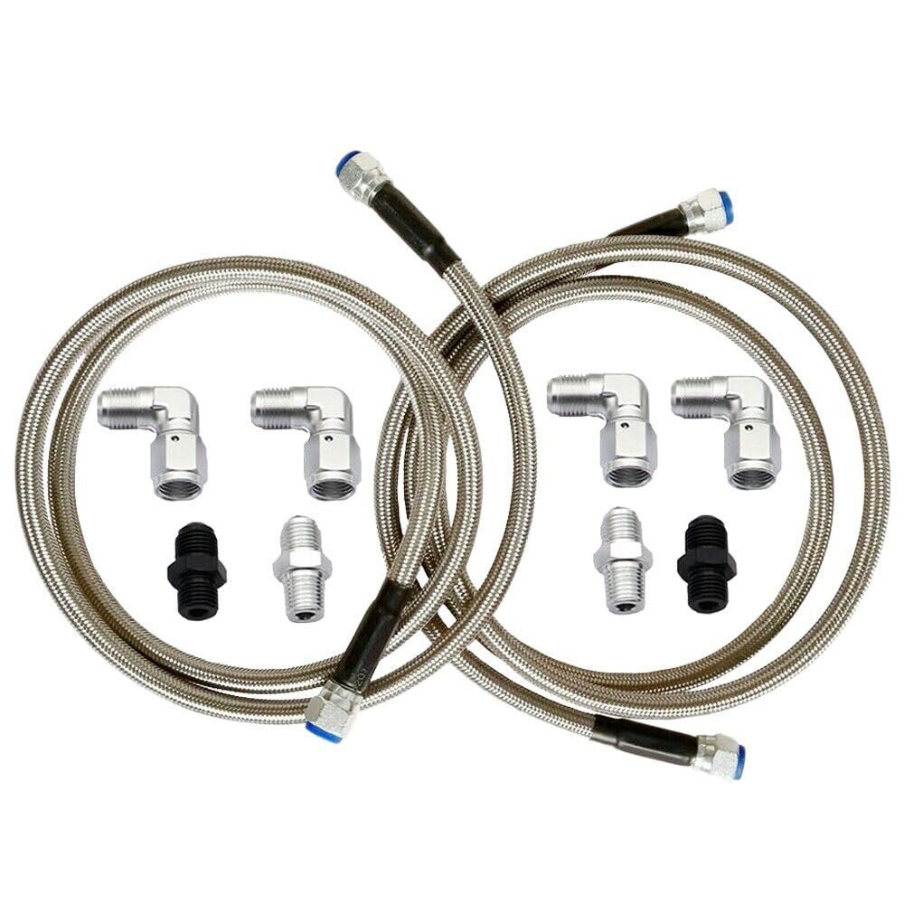 6 AN SS Braided Automatic Transmission Cooler Lines Kit 6AN Hose Line ...