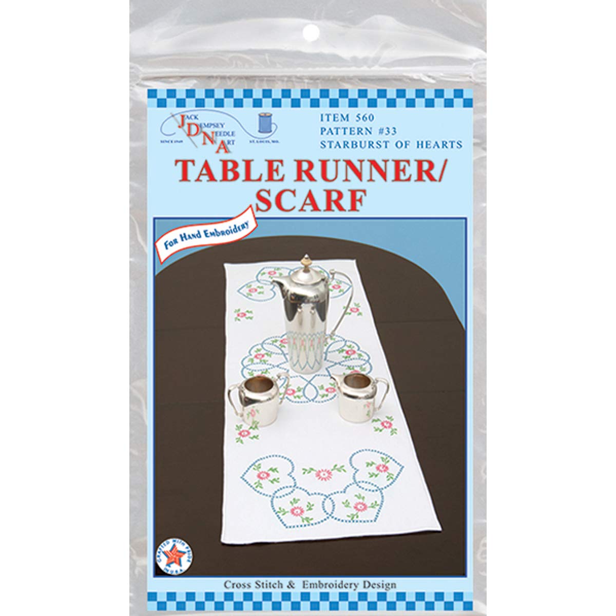 Amazon.com: Jack Dempsey Stamped Table Runner/Scarf, 15 by 42-Inch ...