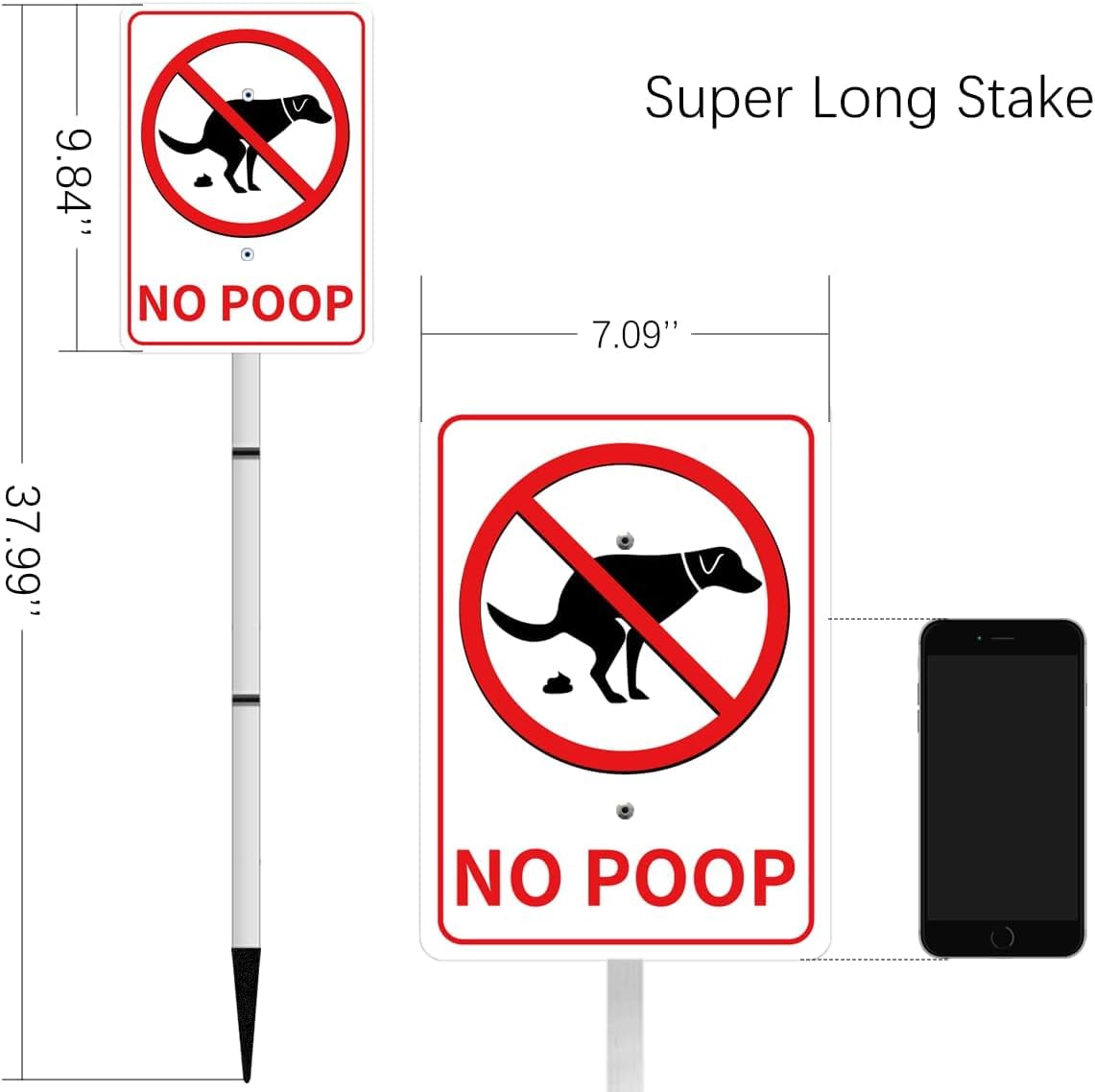 Snapklik.com : OOSSXX NO POOP AND PEE Reflective Yard Warning Sign