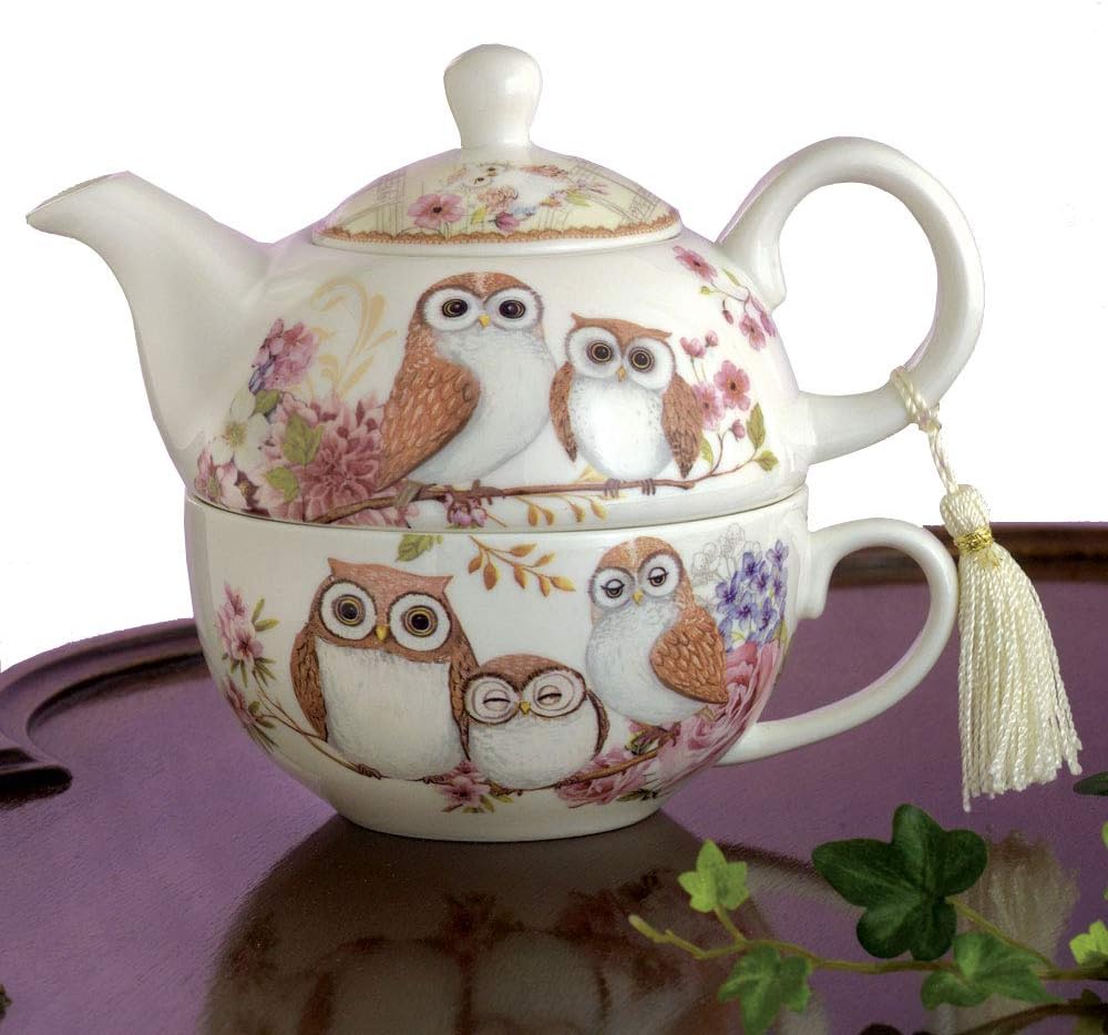 Amazon.com | Bits and Pieces Home and Kitchen Décor-Tea for One Owls ...
