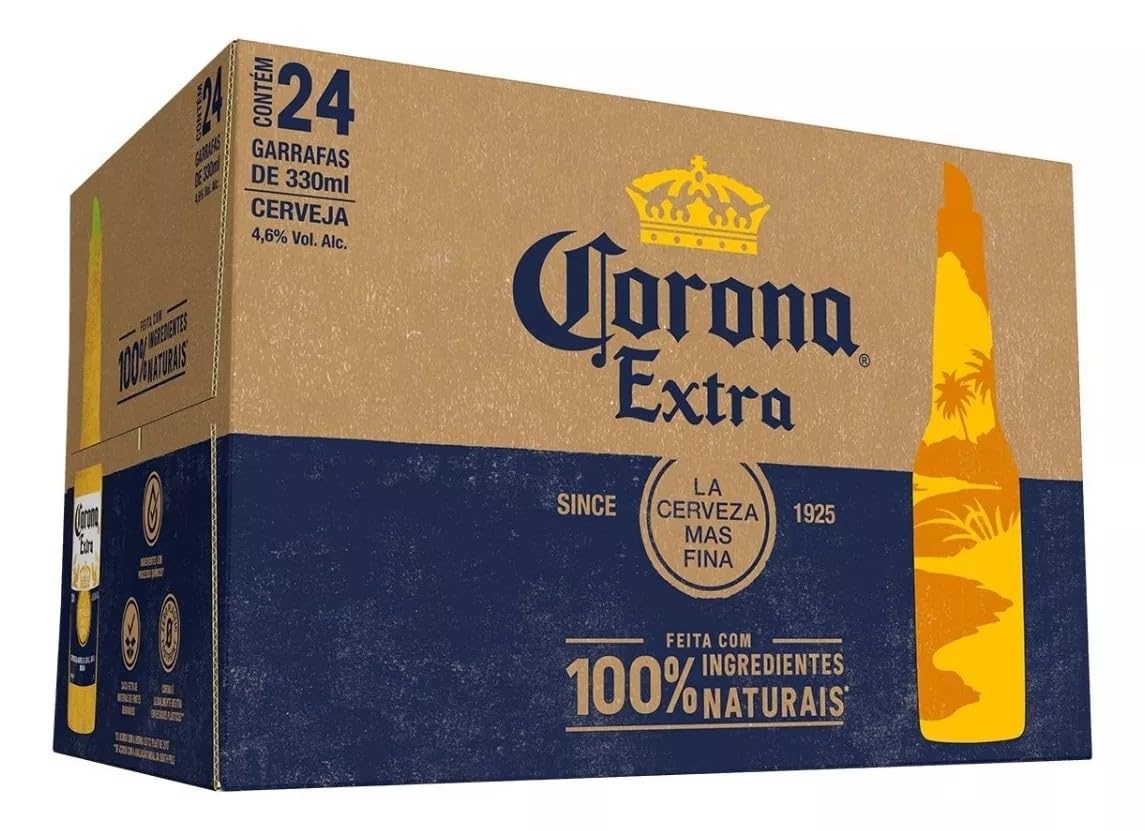 Pack Cerveja Corona Extra Long Neck 330ml - 24 unidades : Amazon.com.br: Cozinha
