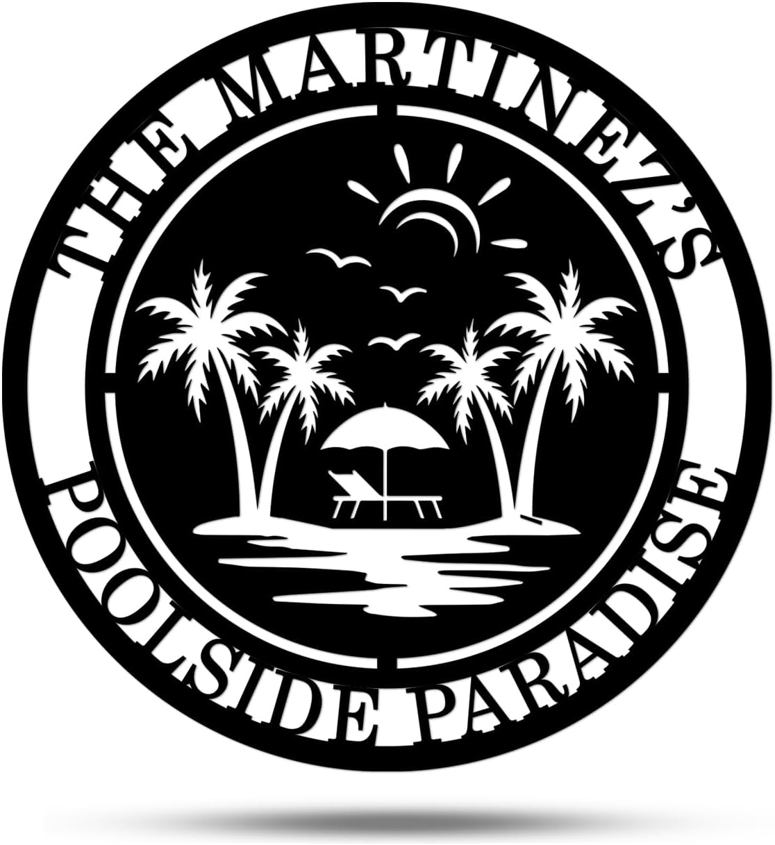 Amazon.com: Personalized Pool Signs, Custom Poolside Paradise Sign ...