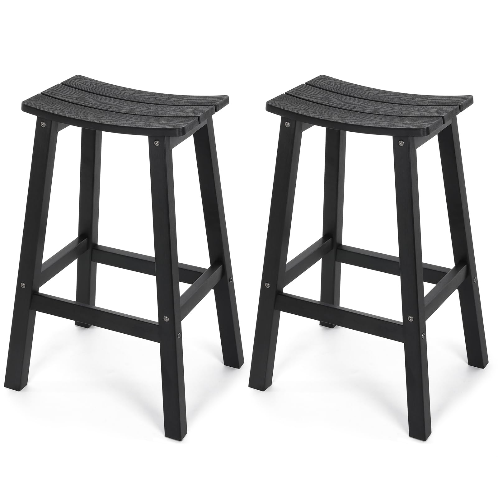 Stoog All-Weather Bar Stools Set of 2, 28" Height Outdoor Bar Stools ...