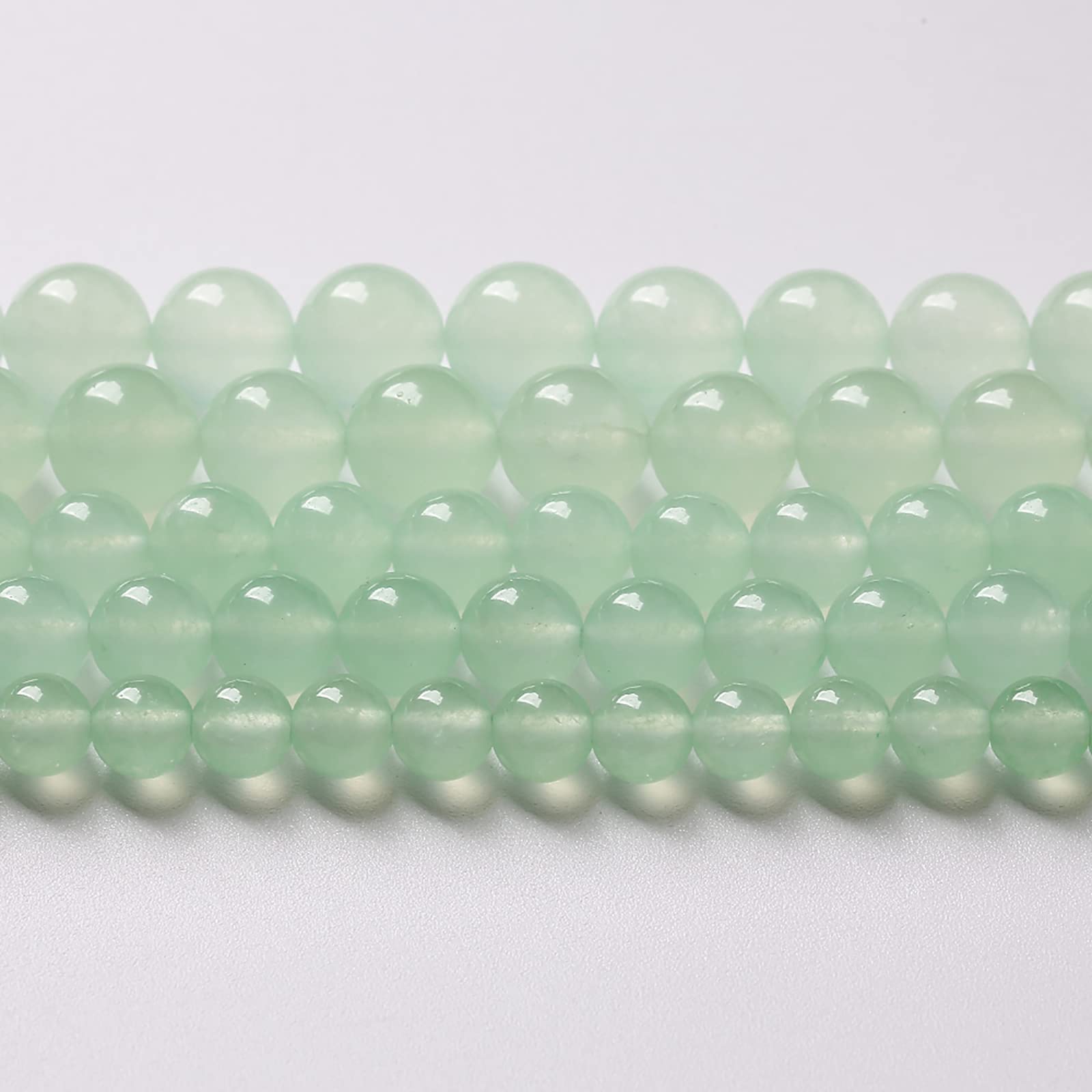 Amazon.com: 4mm 90pcs Natural Green Jade Chalcedony Beads Energy ...