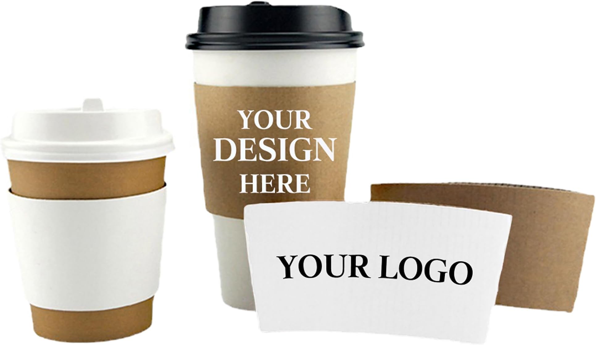 Amazon.com: Generic 20-300 PCS Personalized Coffee Cup Sleeves, Custom ...