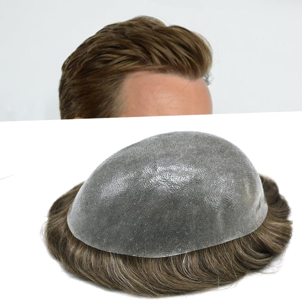 Amazon.com : Toupee for Men 0.12mm Full Poly Skin Human Hair ...