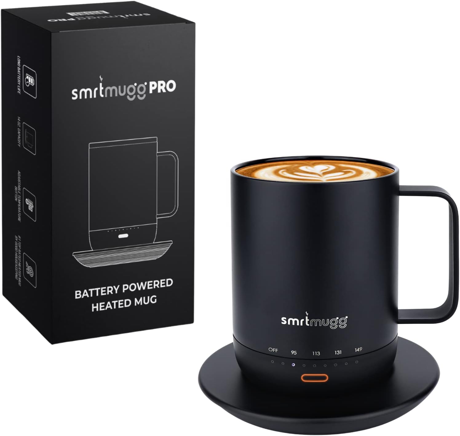 Amazon.com: SmrtMugg PRO, Heated Coffee Mug, 14 oz, Temperature Control ...