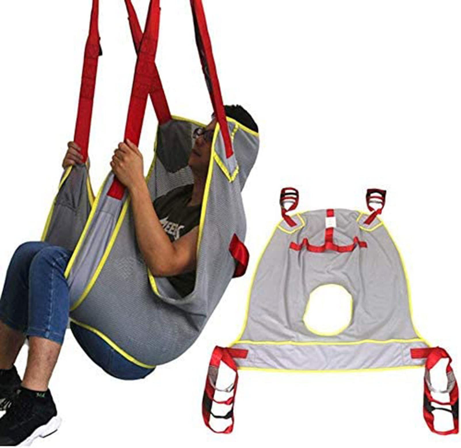 Buy Full Body Mesh Commode Patient Lift Sling, Heavy Duty Toileting ...