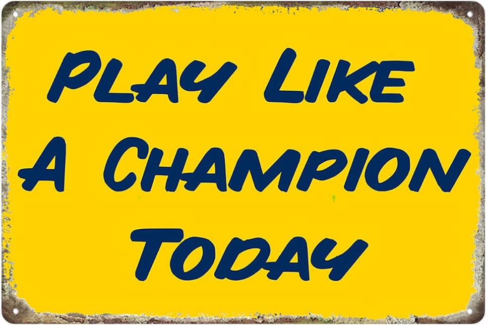 Amazon.com : Vintage Sports Play like a champion today Tin Metal Tin ...
