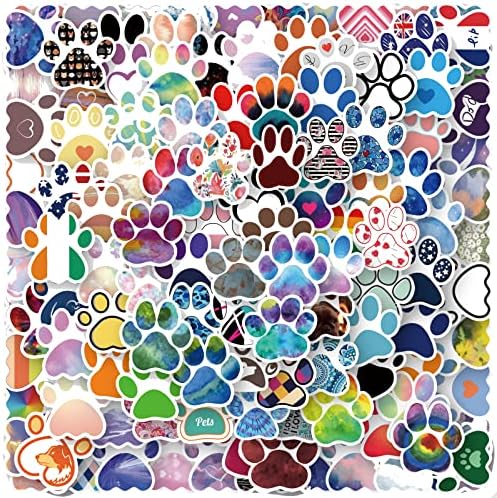 Amazon.com: Paw Print Stickers 53pcs Cute Cartoon Cat Dog Animals Pack ...