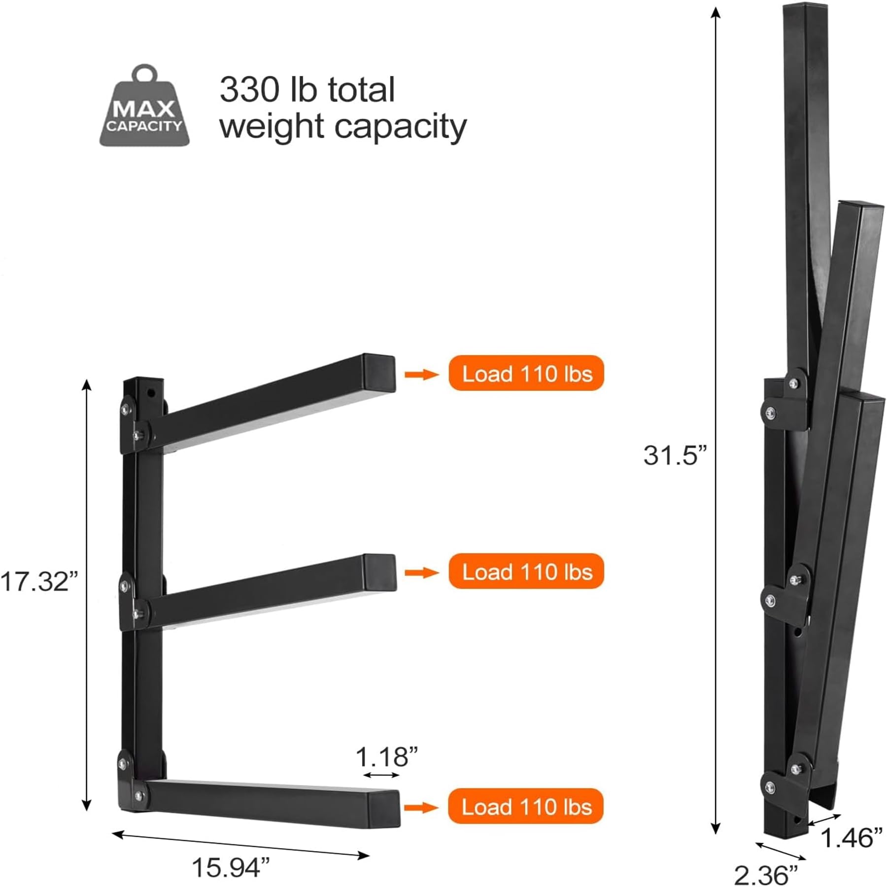 Snapklik.com : Ultrawall Wall Mount Wood Organizer Racks, Lumber ...