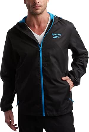Reebok Men's Jacket - Wind and Water Resistant Full Zip Sherpa Lined ...